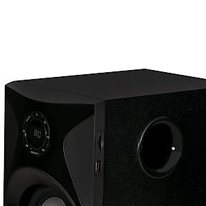 Acoustic Audio by Goldwood Bluetooth 2.1 Surround Sound System with LED Light Display, FM Tuner, USB/SD Card Inputs - Multimedia PC Speaker Set with Subwoofer, Includes Remote Control - AA2400 Black