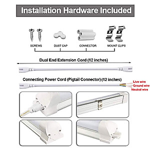 TRLIFE 8FT LED Light Fixtures 72W, 8FT LED Shop Light 5000K Daylight White Dual Side T8 V-Shape Integrated 8 Foot LED Tube Lights(150W Fluorescent Light Equivalent), 8640Lm, Clear Cover (6 Pack)