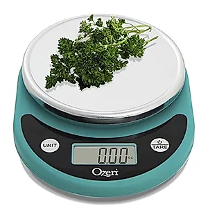 Ozeri Pronto Digital Multifunction Kitchen and Food Scale, Black on Teal