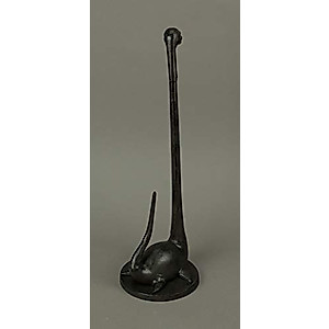 Rustic Brown Cast Iron Long Neck Dinosaur Paper Towel Holder