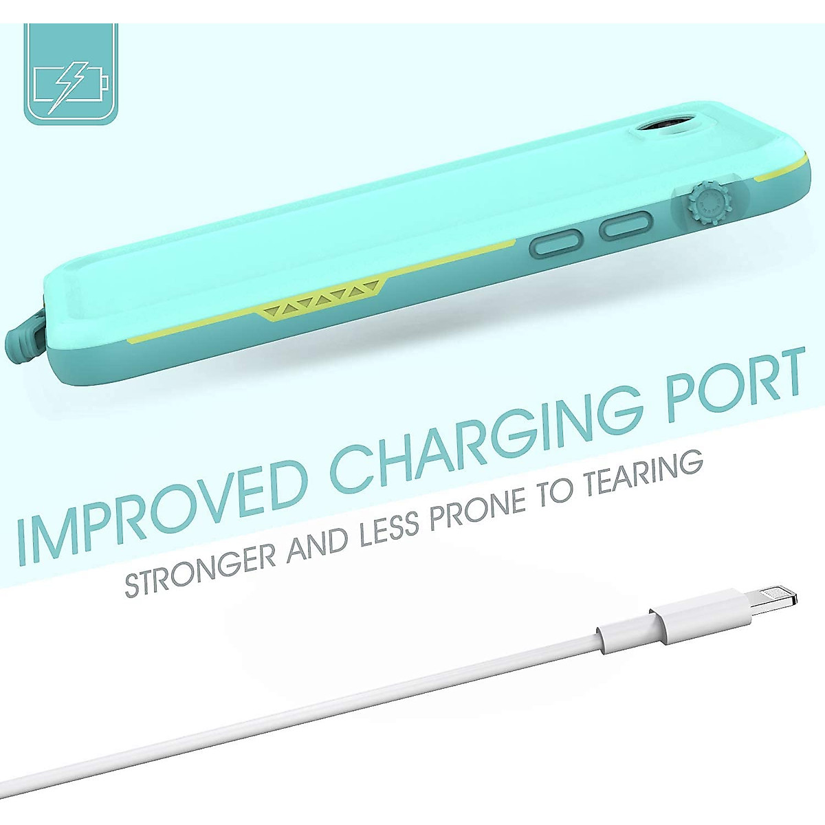 LOVE BEIDI iPhone 8 7 Waterproof Case Cover Built-in Screen Protector Fully Sealed Life Shockproof Snowproof Underwater Protective Cases for iPhone 8 7-4.7" (Cyan/Green/Mint Green)