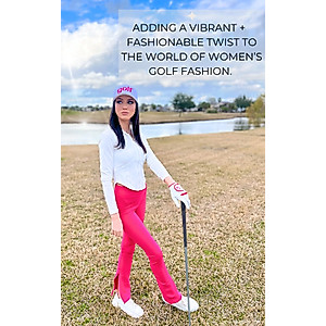 Women's Golf Hat White Ballcap with Pink Accent - Trendy Apparel for Woman, Adjustable Ball Cap, Women, Ladies Cute Golf Gear Apparel Caps - One Size Fits All Unisex