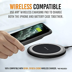 Alpatronix Battery Case for iPhone 13 and iPhone 13 Pro (6.1 inch), Strong Slim Portable Protective Extended Charger Cover with Wireless Charging, CarPlay, Certified Connector Chip (BX13) – Black