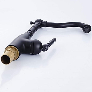 Bathtub Faucet Antique Black Kitchen Taps Single Lever Sink Mixer Tap 360 Degree Swivel Spout Water Faucet in Brass
