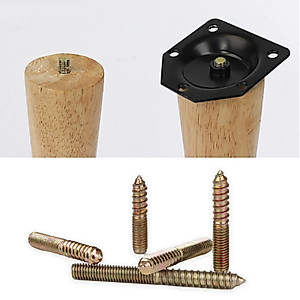 50pcs 8x30/40/50/60/70/80MM Dowel Screw Zinc Plated Iron Double Ended Screw Self Tapping Furniture Screw