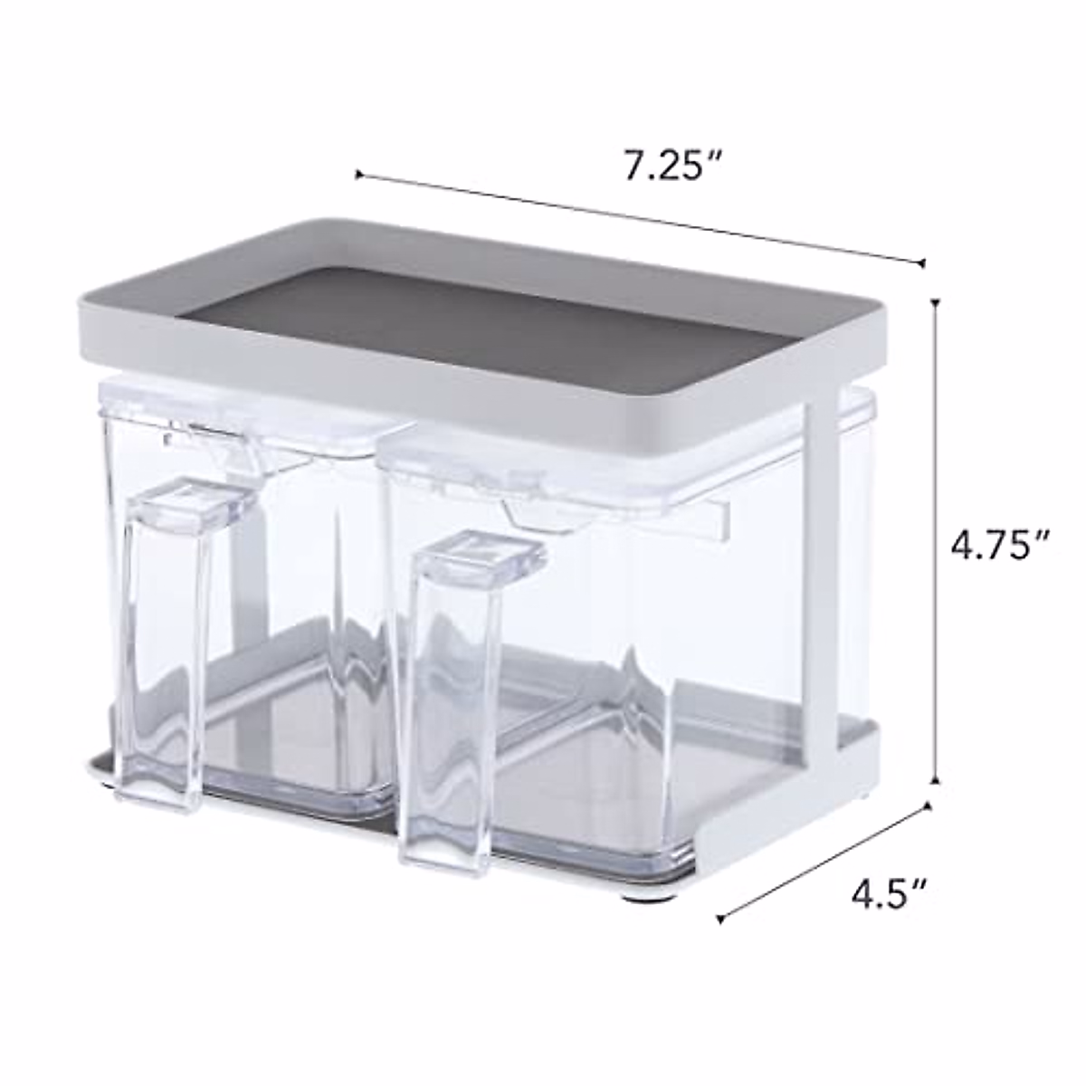 YAMAZAKI Home Pantry Canisters with Rack-Kitchen Container Organizer | Steel + Plastic | Food Storage, One Size, White