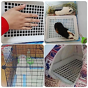 Guinea Pig Toilet, Small Animal Potty Trainer Corner, Square Rat Litter Bedding Box with Small Broom, Dustpan, Small Pet Litter Toilet for Guinea Pigs, Chinchilla, Ferret,Galesaur…