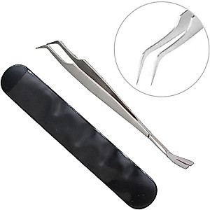 Calsgkspray Silver 2 in 1 Tick Removal Tool for Pets, Stainless Steel Professional Tick Tweezers Ticks Remover for Dogs Cats Tick Tweezers for Humans Pets, Hair Removal Mitts and Rollers