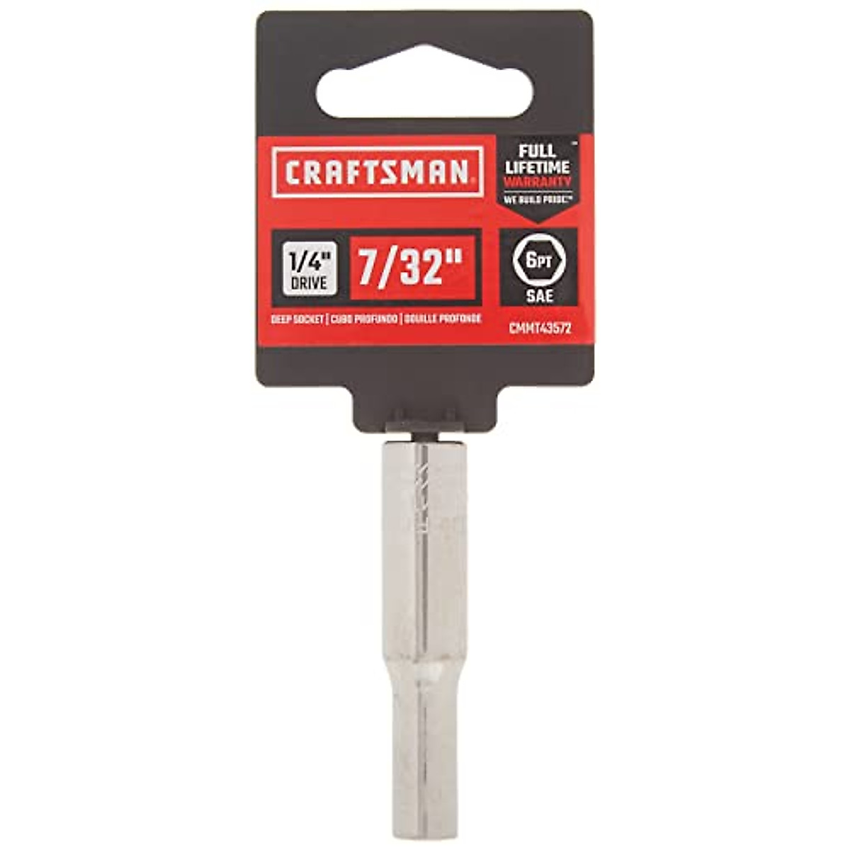 CRAFTSMAN Deep Socket, 1/4-Inch Drive, 7/32-Inch, 6-Point (CMMT43572)