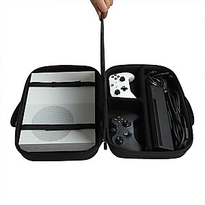 Hermitshell Hard EVA Travel Case Fits Microsoft Xbox One S Game Console + Kinect Sensor + Wireless Controller