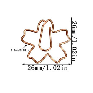 YYANGZ 12PCS Sakura Paperclip Cherry Blossom Shape Paper Clips Decorative Paper Clips Bookmark Marking Document Organizing, Rose Gold