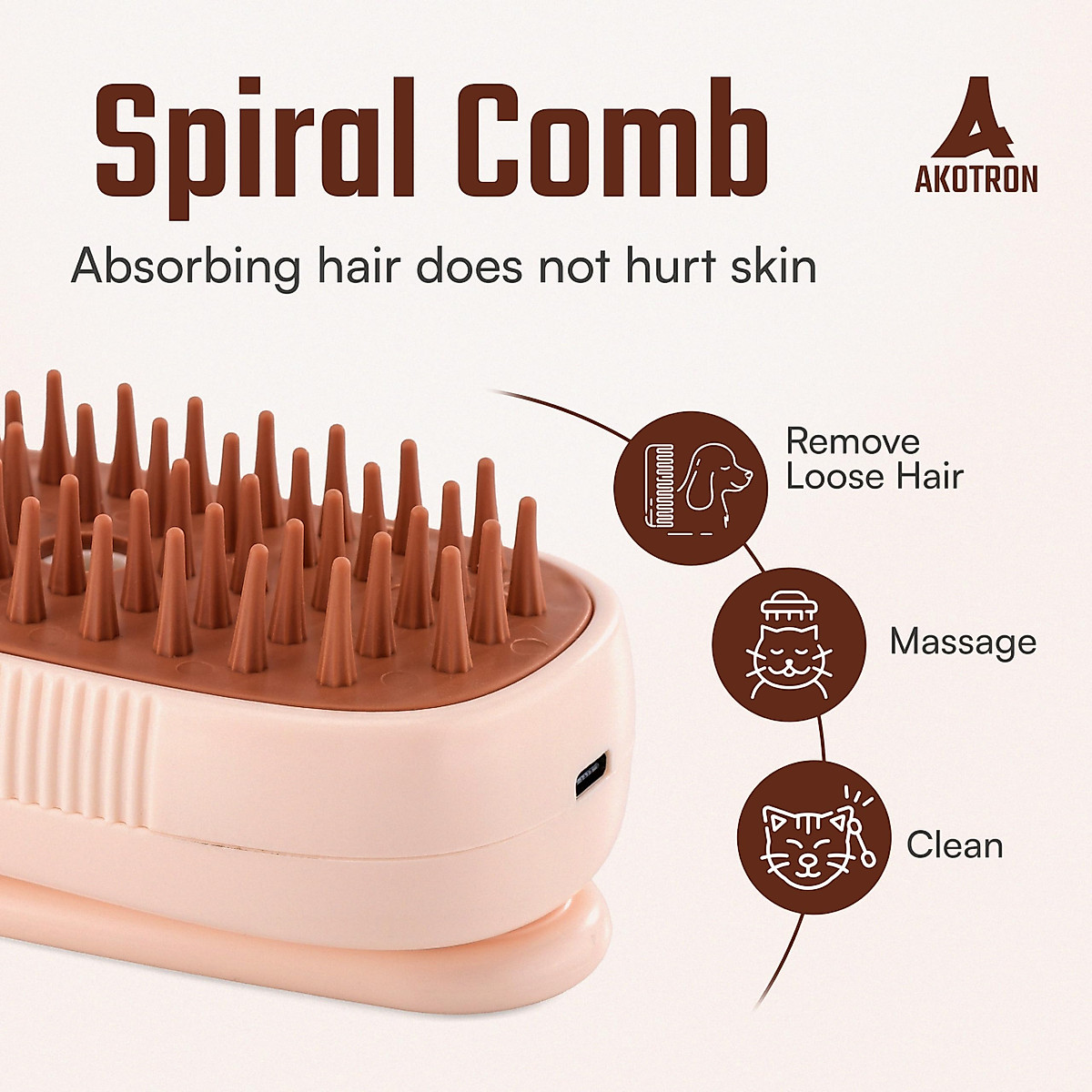 Cat Steam Brush - 2024 New Rechargeable 3-in-1 Hair Comb Self-Cleaning Pet Grooming Tool for Long and Short Hair Cats and Dogs, with Steamy Massage Shedding Relief