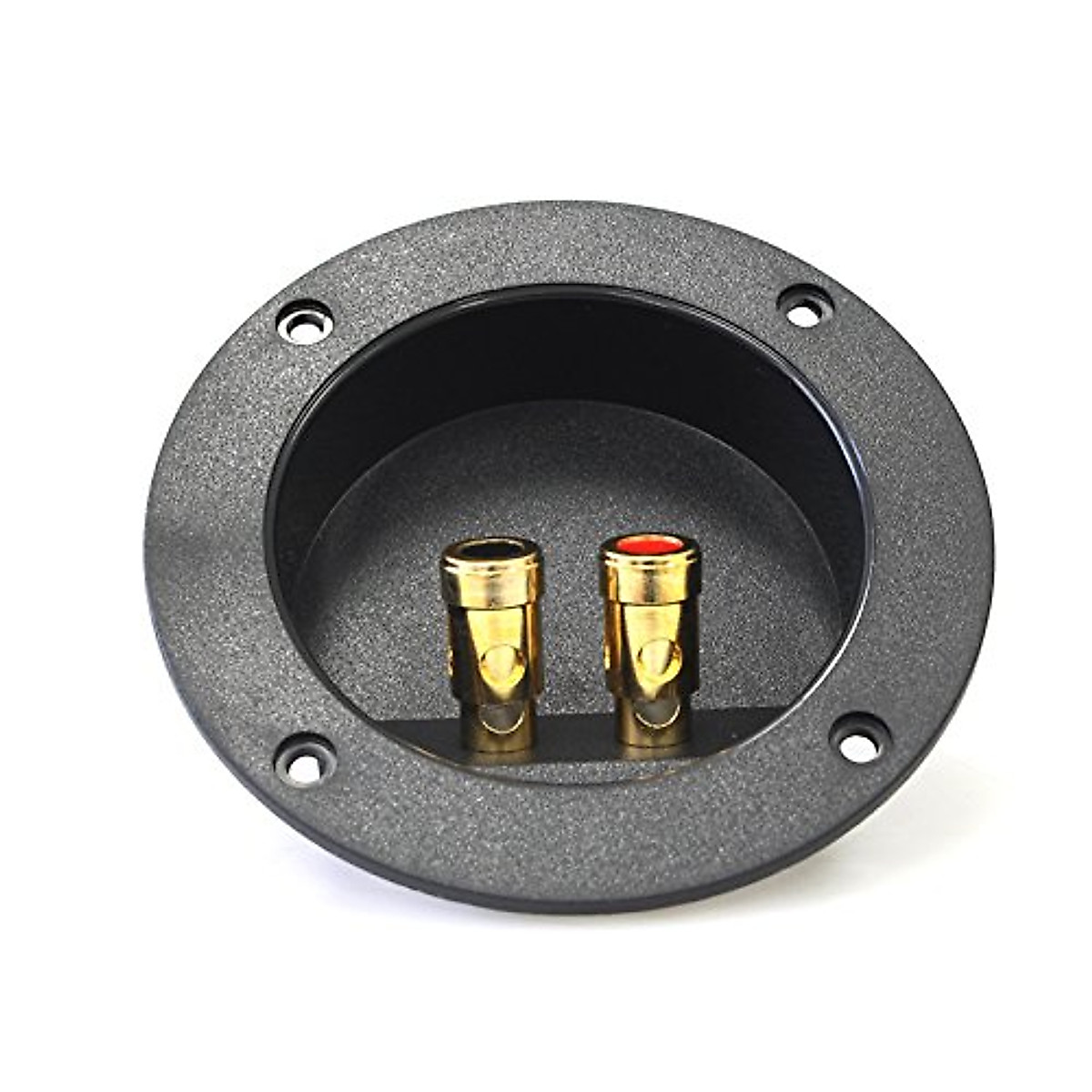 Absolute USA RST-450 4-Inch Round Gold Push Spring Loaded Jacks Double Binding Post Speaker Box Terminal Cup