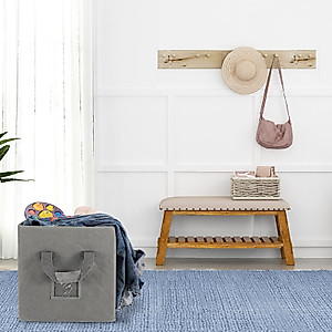 LSNDEE Large Storage Box Organizer, Cloth Storage Bins With Handles, Foldable Fabric Storage Cubes, Closet Organizers For Home And Office, 11.8 "X 11.8 " X 11.8 ", 3 Pack