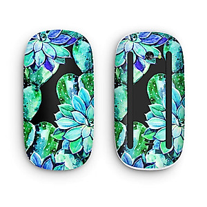 Design Skinz Watercolor Cactus Succulent Bloom V6 Vinyl Decal Compatible with The Apple Magic Mouse 2 (Wireless, Rechargable) with Multi-Touch Surface