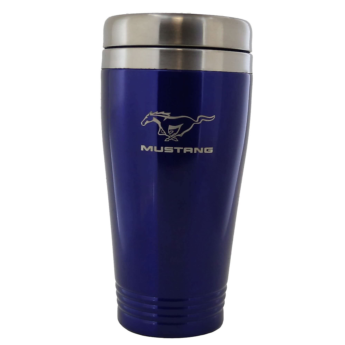 Au-TOMOTIVE GOLD Stainless Steel Travel Mug for Ford Mustang (Blue)