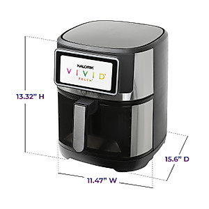 Kalorik VIVID TOUCH 7 Quart High-Resolution Touchscreen Air Fryer with Window, Stainless-Steel