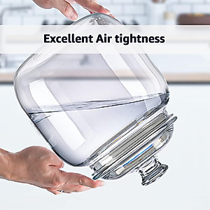 128 oz Dishwasher Safe & Won't Be Broken Airtight Food Storage Canister | 1 Gallon Premium Plastic Shatterproof Apothecary Jars | Perfect Container for Cookie, Cereal, Dog Treats, Cat Pet Food, Candy and More