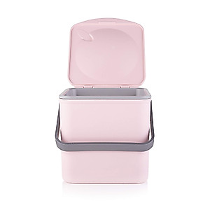 Minky Homecare Kitchen Compost Bin – Countertop Food Waste Caddy with Easy Wipe Clean Interior – Made in The UK - 3.5L (0.9 gal.) (Pastel Pink)