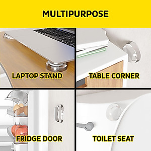 Door Stoppers Wall Protector - Durable Door Stops for Wall with Strong Adhesive - Easy to Install Wall Protectors from Door Knobs Damage (4 Pack, Clear)