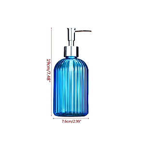 Soap Pump Dispenser 400ml Refillable Glass Soap Dispenser for Bathroom Countertop Kitchen Room，Empty Liquid Soap Dispenser Bottle, Home Hotel Bathroom Accessories Bottles Dispenser (Color : L)