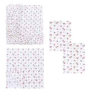 Modern Threads Soft Microfiber Printed Sheets - Luxurious Microfiber Bed Sheets - Includes Flat Sheet, Fitted Sheet with Deep Pockets, & Pillowcases Ivory Queen