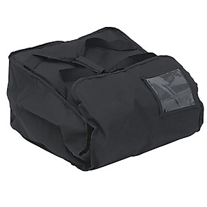 HUBERT Insulated Pizza Delivery Bag Black Nylon Side Loading g - 16" L x 16" W x 10" H