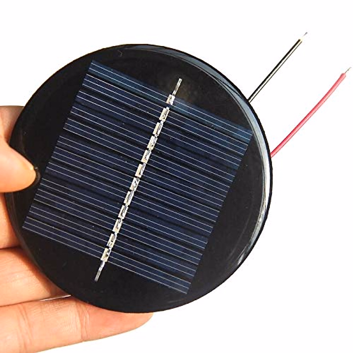 NUZAMAS Set of 4 Pieces 6V 80mm Micro Mini Solar Panel Cells, Wired, for Solar Power Energy, DIY Home, Garden Light, Science Projects - Toys - Battery Charger