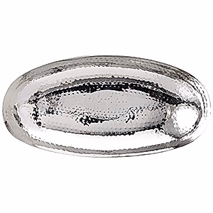 Elegance Hammered Oval Centerpiece Bowl, 17" x 9", Silver