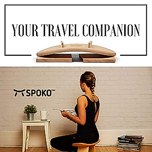 SPOKO Meditation Bench, Travel Version, The Original Posture Certified Wood Kneeling Stool, Best Ergonomic Wooden Chair, Perfect Low Seat for Meditations, Yoga, Prayer, Seiza and Kids, no Cushion