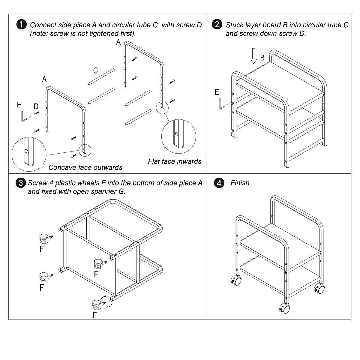 360Tronics Computer Tower Stand White, 2-Tier Height Adjustable Desktop PC Stand for Carpet, Mobile Tower Cart Under Desk, Full Metal Rolling CPU Holder with 360° Locking Wheels for Office Home