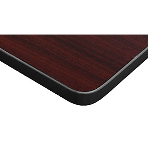 Kee 42" Square Breakroom Table- Mahogany/ Black
