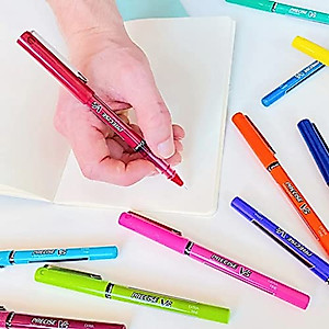 PILOT Precise V5 RT Refillable & Retractable Liquid Ink Rolling Ball Pens, Extra Fine Point (0.5mm) Red, 8-Pack (15328) (PV5B8RED-AMZ)