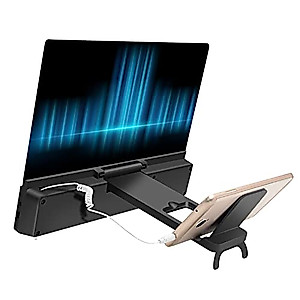 Kadlawus Magnifier Phone Screen Projector - 12 Inch Portable Audio Mobile Phone Screen Amplifier with Audio Anti-Blue Light Ultra Slear Screen Mobile Phone Magnifier