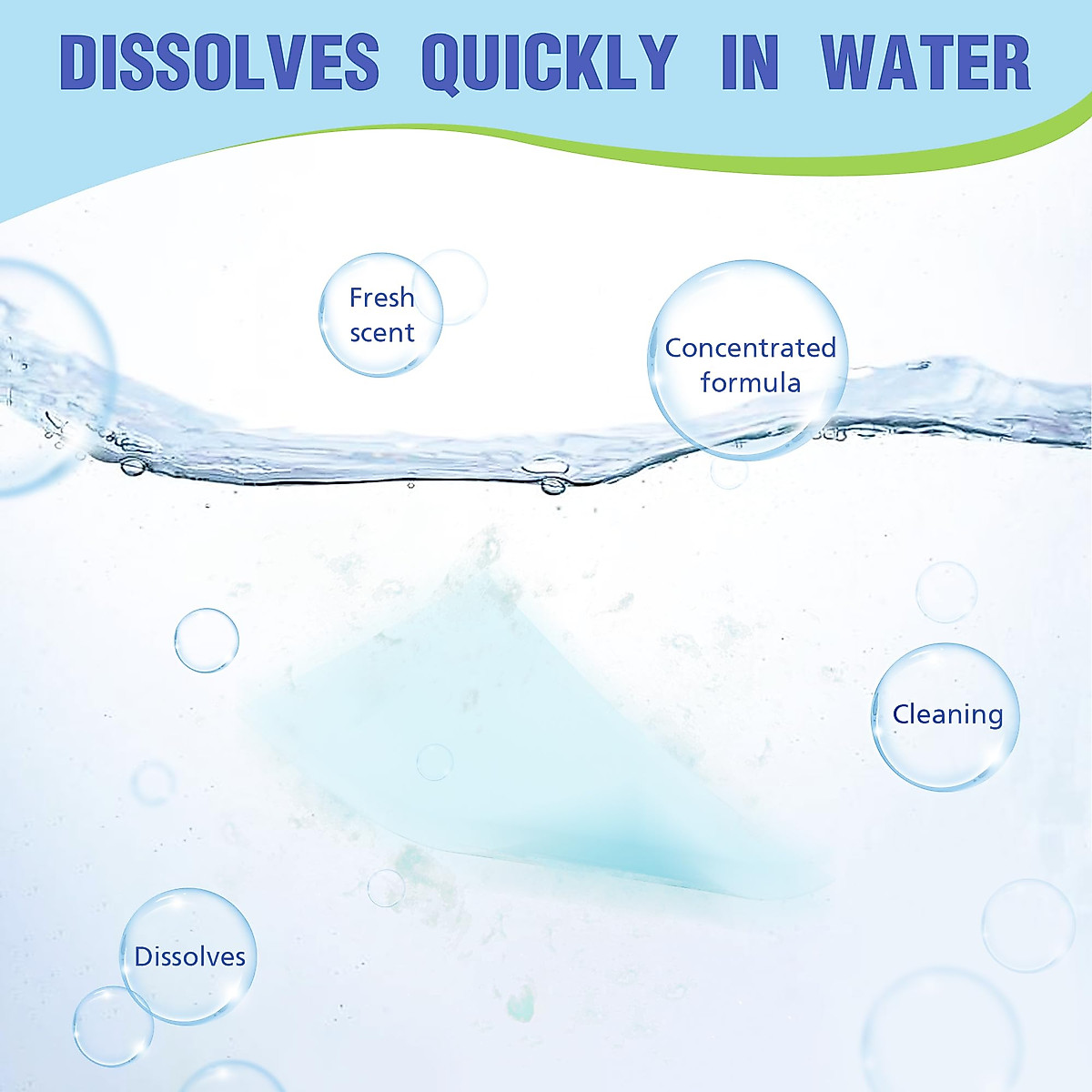 Toilet Cleaners Strips 100 Count, Eco-Friendly Portable Toilet Cleaning Sheet, Septic Safe Bathroom Cleaning Supplies with Fresh Scent, Plastic-Free Packaging