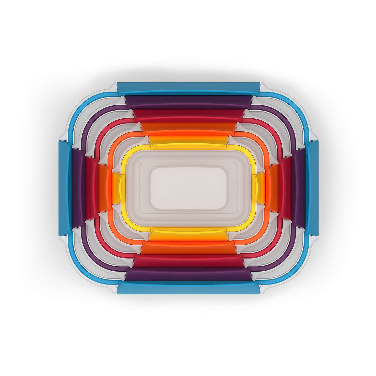 Joseph Joseph Nest Lock Plastic Food Storage Container Set with Lockable Airtight Leakproof Lids, 10-Piece, Multi-Color