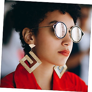 Amosfun 150 Pcs Geometric Stud Earrings Bullet Clutch Cap Earring Studs Findings Cute Earrings Aesthetic Earring Posts Golden Ear Stud Earring Pin Post Geometric Earring Alloy Flat Pendant