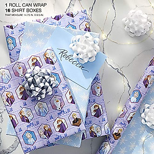 American Greetings Reversible All-Occasion and Birthday Wrapping Paper, Disney Frozen (1 Pack, 75 sq. ft.)