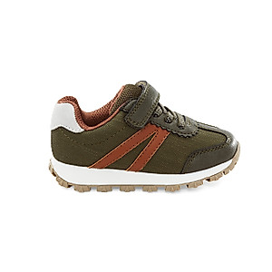 Simple Joys by Carter's Kids Bailey Athletic Sneaker Running Shoe, Olive, 4 US Unisex Toddler