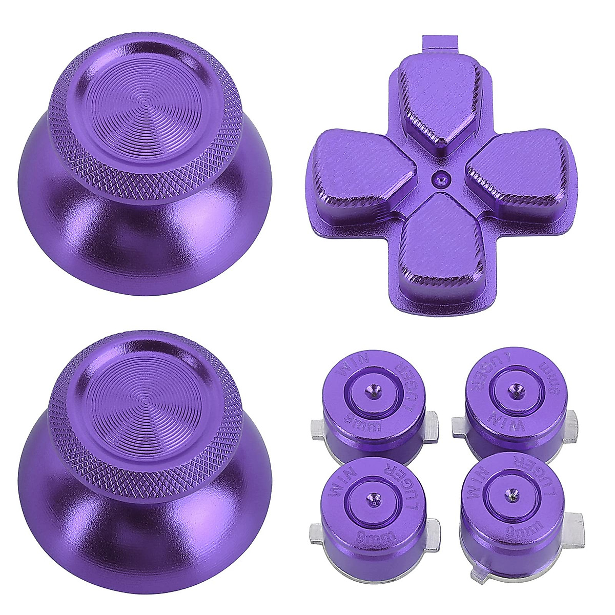 TOMSIN Metal Buttons Replacement Kit for PS5 Controller – Aluminum Thumbsticks & O X Square Triangle & Dpad Buttons Accessories Compatible with PlayStation 5 DS Controller (Metal Purple)