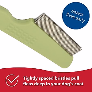 Coastal Pet Safari Dog Double Row Flea Comb - Helps Dry Skin - Dog Flea Comb for Flea Prevention and Detection in Pets with Short and Long Hair - One Size