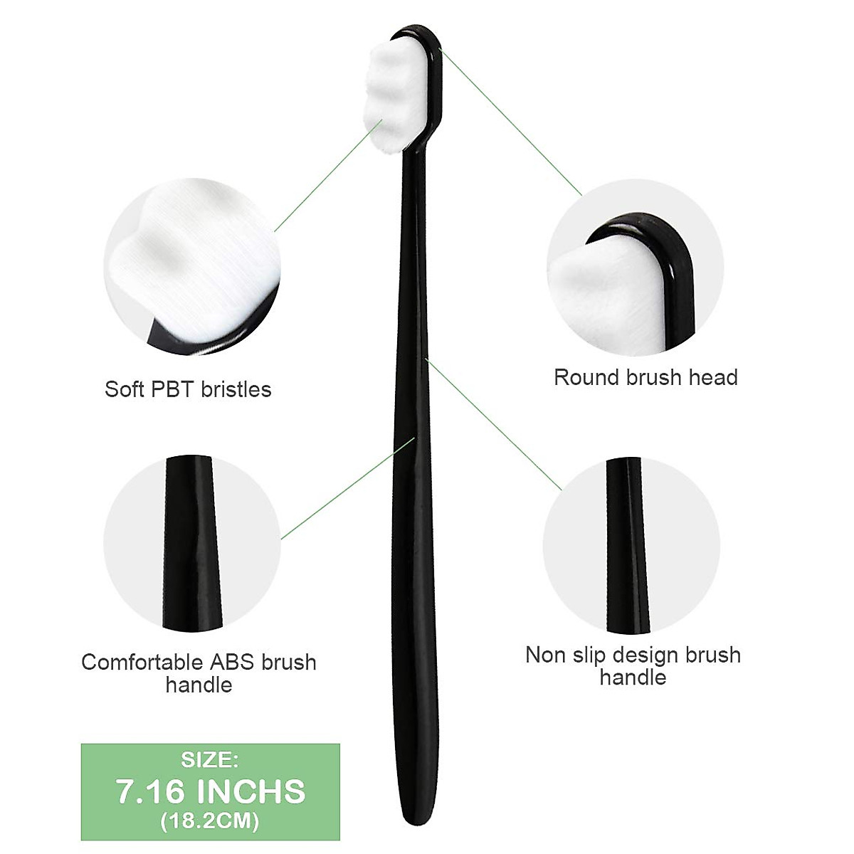 EasyHonor Extra Soft Toothbrush for Sensitive Gums, Micro Fur Manual Toothbrush with 20000 Soft Floss Bristle for Pregnant Women, Elderly, Braces and Gum Recessions, Protect Fragile Gums (6pcs)