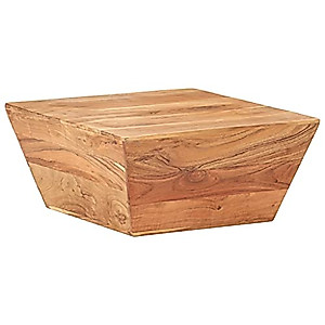 QJBSAVVA Coffee Table V-Shape 26"x26"x11.8" Solid Acacia Wood,Bedside Tables Side Tables End Tables Entrance Tables Suitable for Meeting Rooms, Reception Rooms, Offices