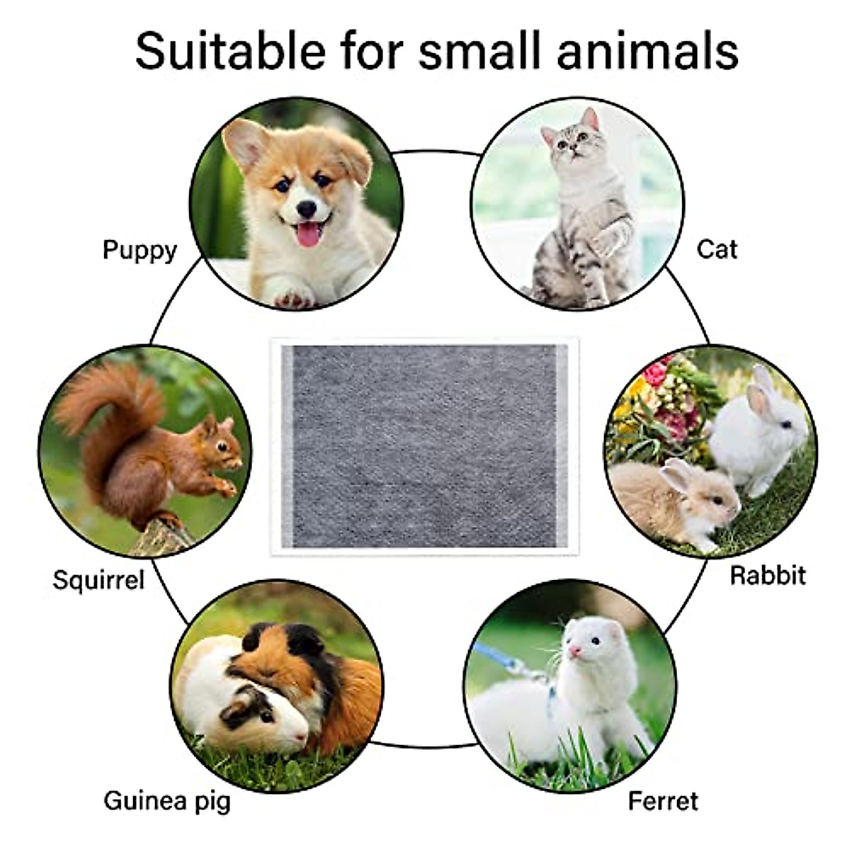 Leopinky Disposable Rabbit Pee Pads - Super Absorbent Disposable Cage Liners for Guinea Pig Pads, Hamsters, Chinchilla, Rabbits,Ferret Small Animals (M-48Count)