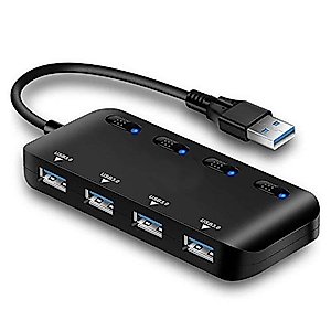 JSANSUI Distributor hub USB Splitter One Drag Four Button Fuel Injection Usb3.0 Hub 4-Port Switch Hub Super High Speed Usb3.0 4-Port Hub