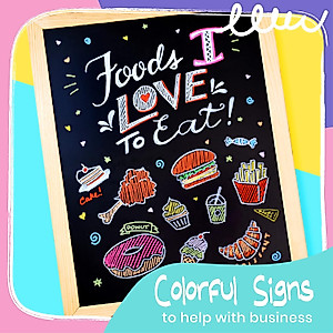 Funcils Liquid Chalk Markers for Chalkboard Signs, Blackboard, Window, Labels, Bistro, Glass, Car (10 Pack, 6mm) - Wet Wipe Erasable Ink Chalk Board Markers, Reversible Tip Liquid Chalk Pens