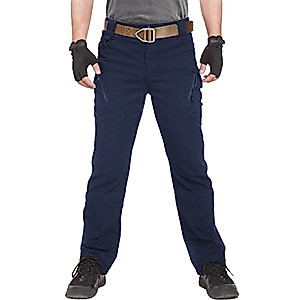 EUTROPOON Mens Cargo Pants Work Tactical Pants Lightweight Hiking Pants Ripstop Outdoor Combat Military Pants with 9 Pockets Navy Blue