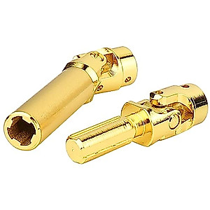 RZXYLRC Stainless Steel Drive Shaft Gold Front Rear Center Shaft for TRX4M 1/18 RC Crawler Defender Upgrade, 2PCS