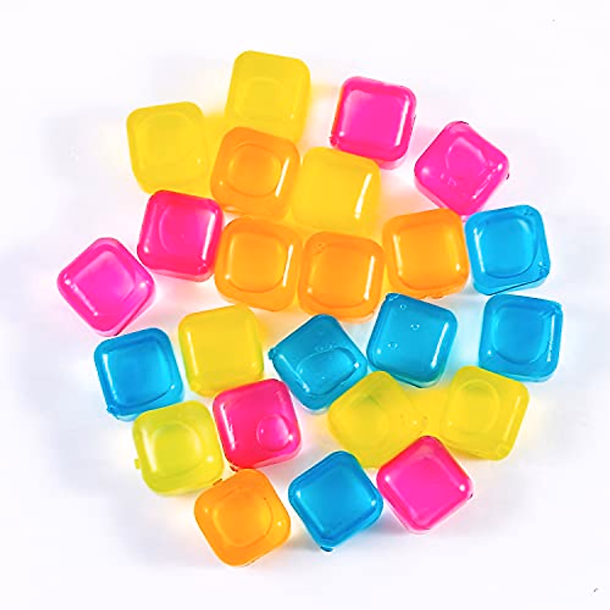 NJN 24 Pack Reusable Ice Cubes, Plastic Ice Cubes, Refreezable, Washable