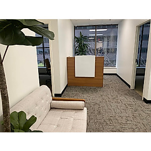 UGOS ICN 53" Modern Reception Desk, Multifunctional Modern,Transaction Countertop, Laminate Desktop, Standing Front Table for Office, Home, School, Salon, Spa - Teak and White